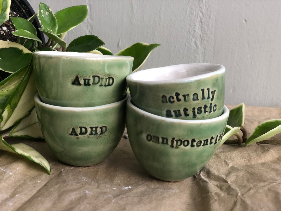 ADHD Audhd Ceramic Espresso Cup, Actually Autistic and Omnipotential ...