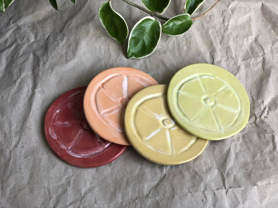 Citrus Coasters Set, Ceramic Kitchen Utensils - Etsy