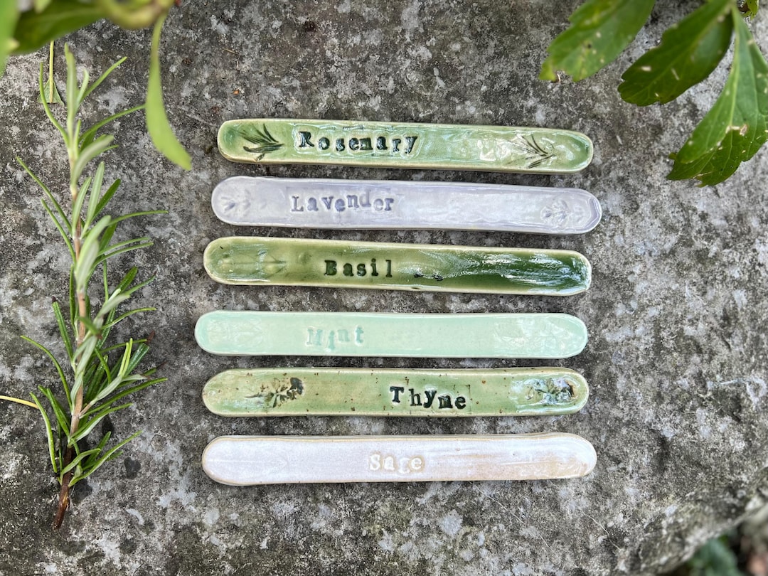Ceramic Herb Labels, Plant Markers, Planter Signs - Etsy