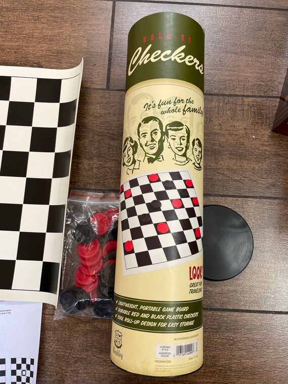 Vintage Wembly Roll up Checkers Lightweight Portable Game New - Etsy