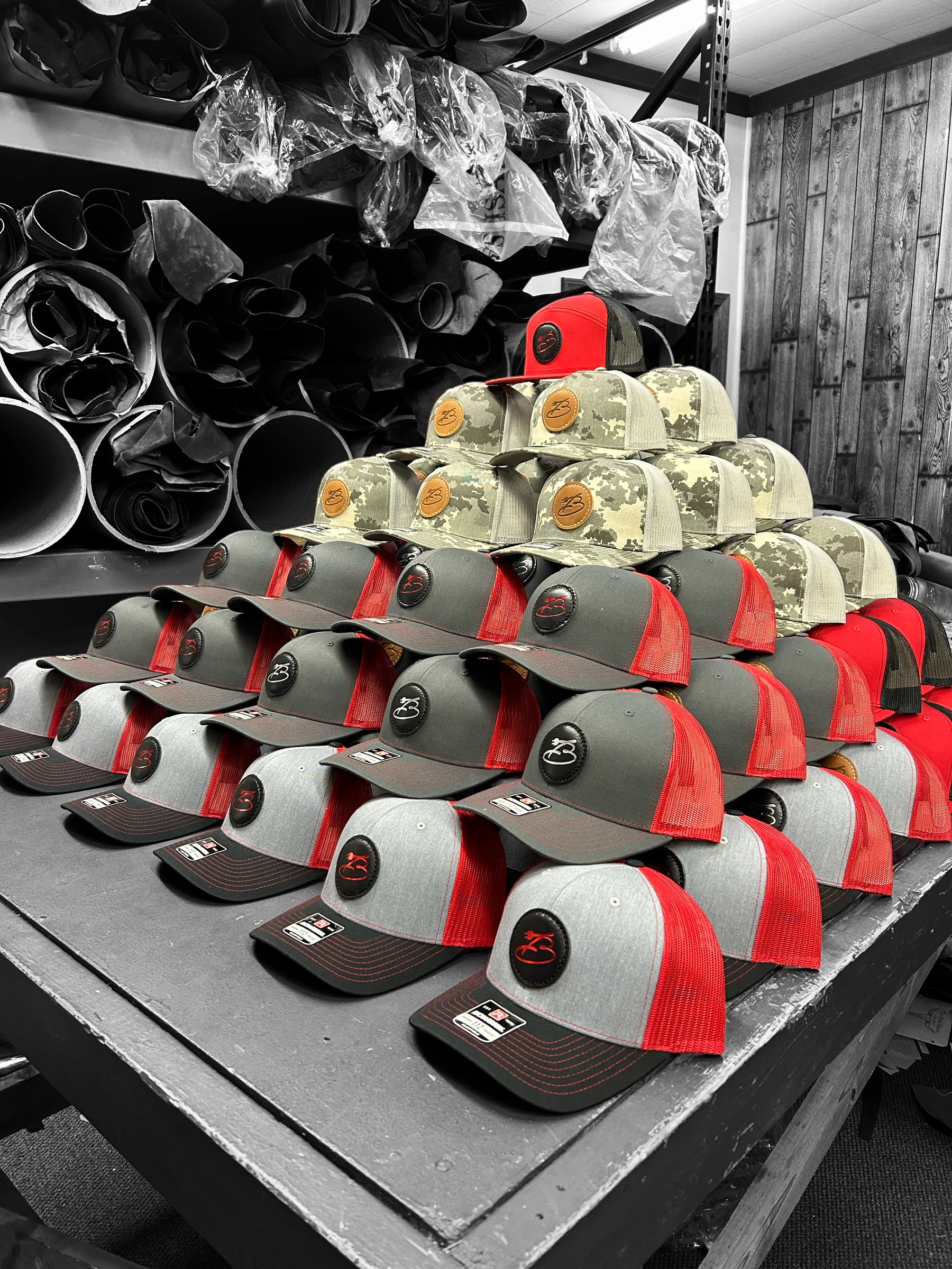 Bulk Leather Patch Hats, Richardson 168 7 Panel Hats, Custom ...
