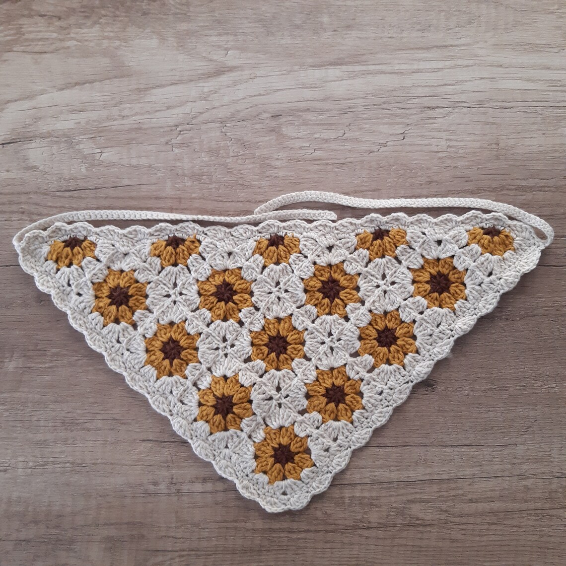 Cottage Core Hair Bandana Crochet Hair Scarf Sunflower Hair | Etsy