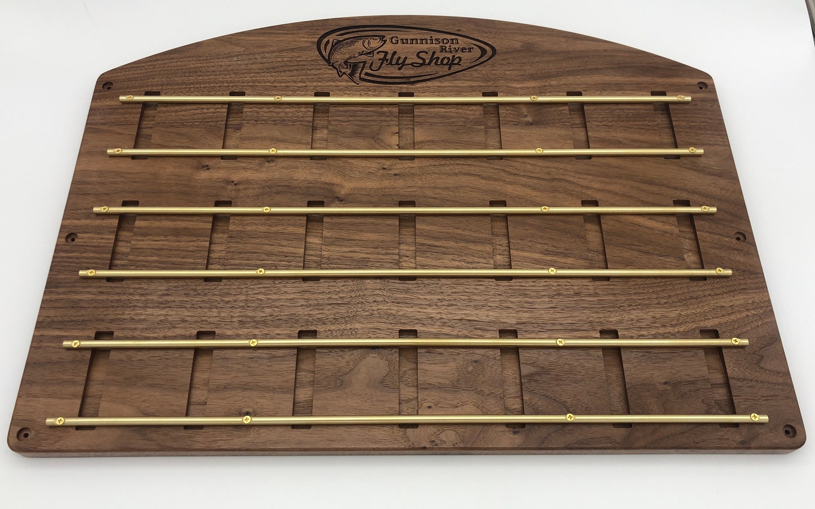 Custom Fly Fishing Reel Holder - Walnut and Brass- 21 Reel Version - Etsy