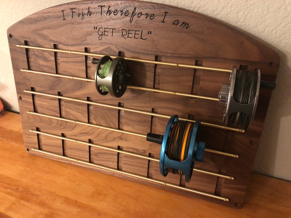 Custom Fly Fishing Reel Holder - Walnut and Brass- 21 Reel Version - Etsy