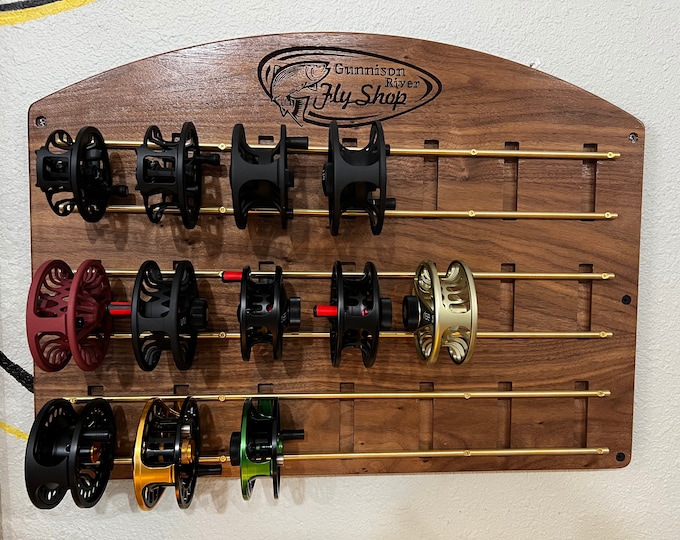 Custom Fly Fishing Reel Holder - Walnut and Brass- 21 Reel Version - Etsy