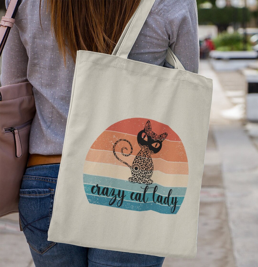 Crazy Cat Lady Canvas Bag, Fur Baby Mama Tote Bag, Vet Tech Gift, Gift ...