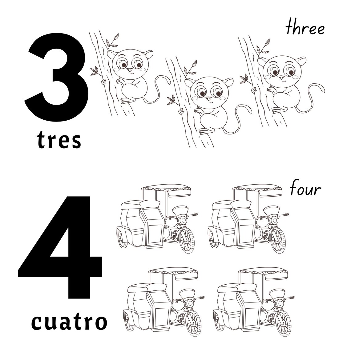 My First Spanish Coloring Book - Etsy