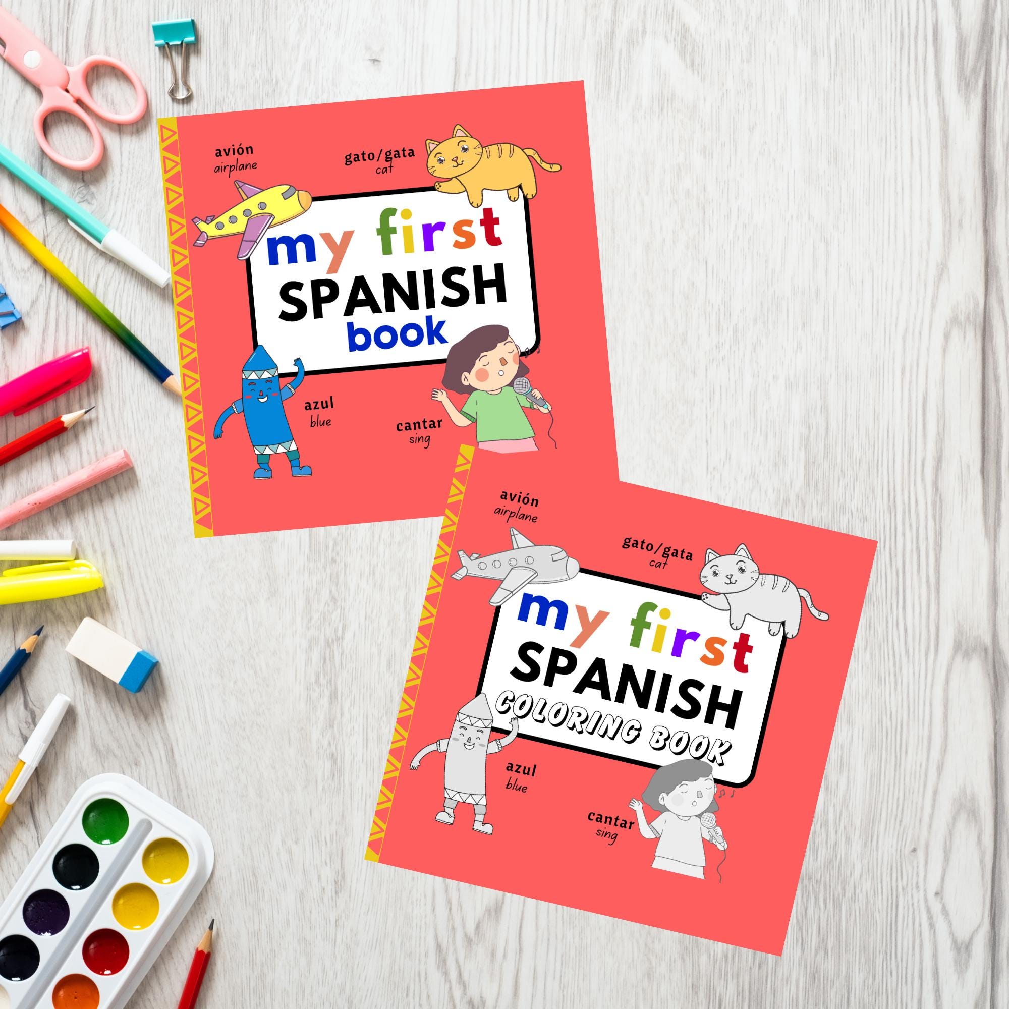 My First Spanish Coloring Book - Etsy