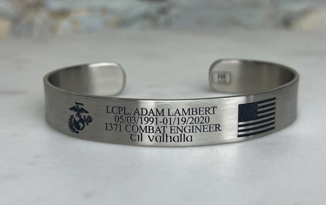 Military Memorial Bracelet in REAL Bronze, Aluminum, Copper, Brass ...