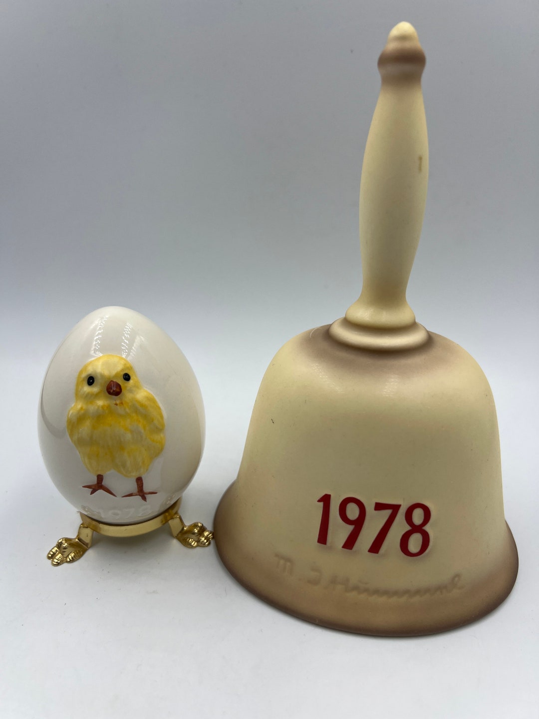 Antique Goebel Hummel Porcelain Bell and Egg Set - Limited Edition 1978 ...