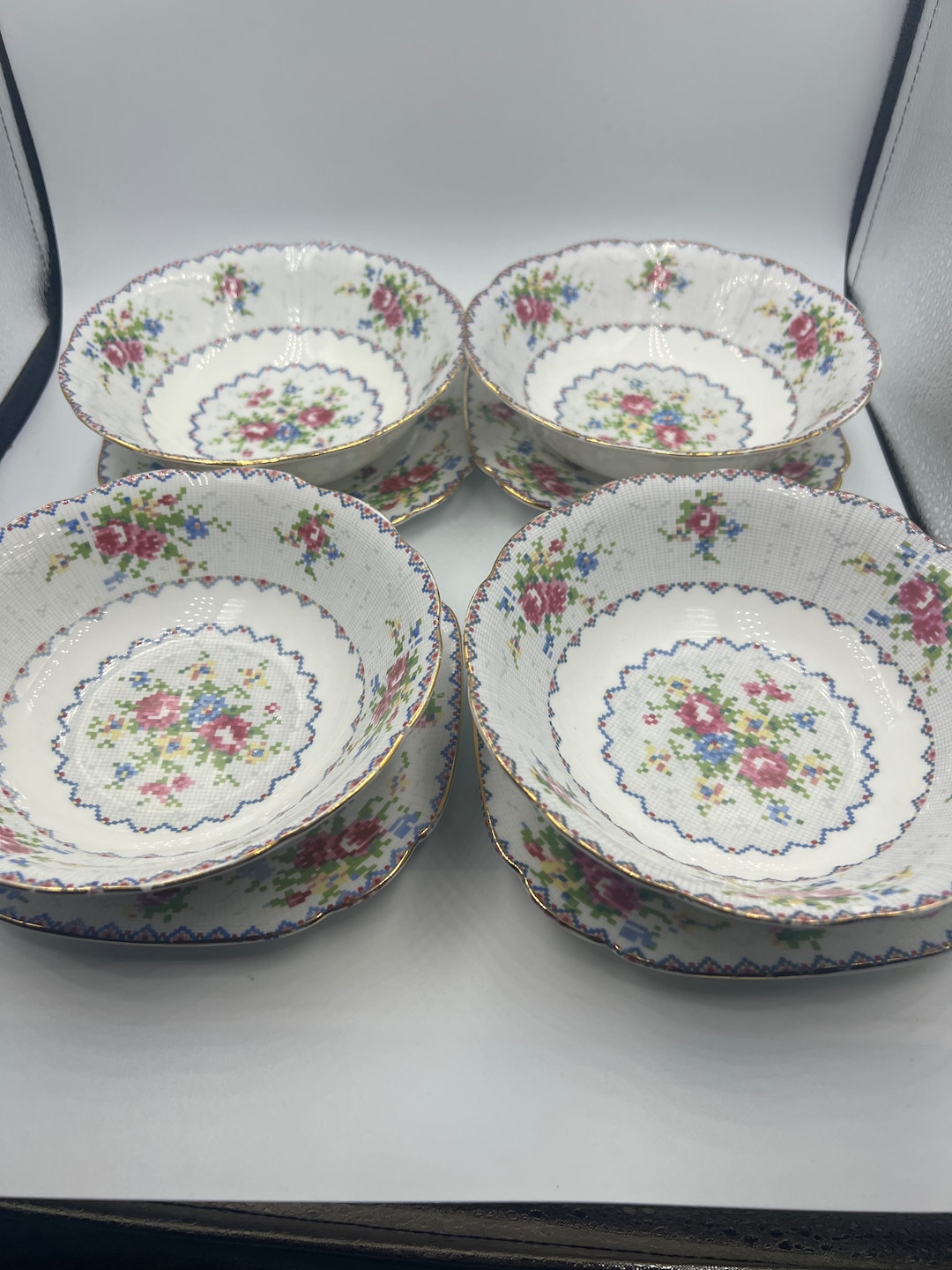 Vintage Royal Albert "petite Point China" Bone China Set of Four 6 Inch ...