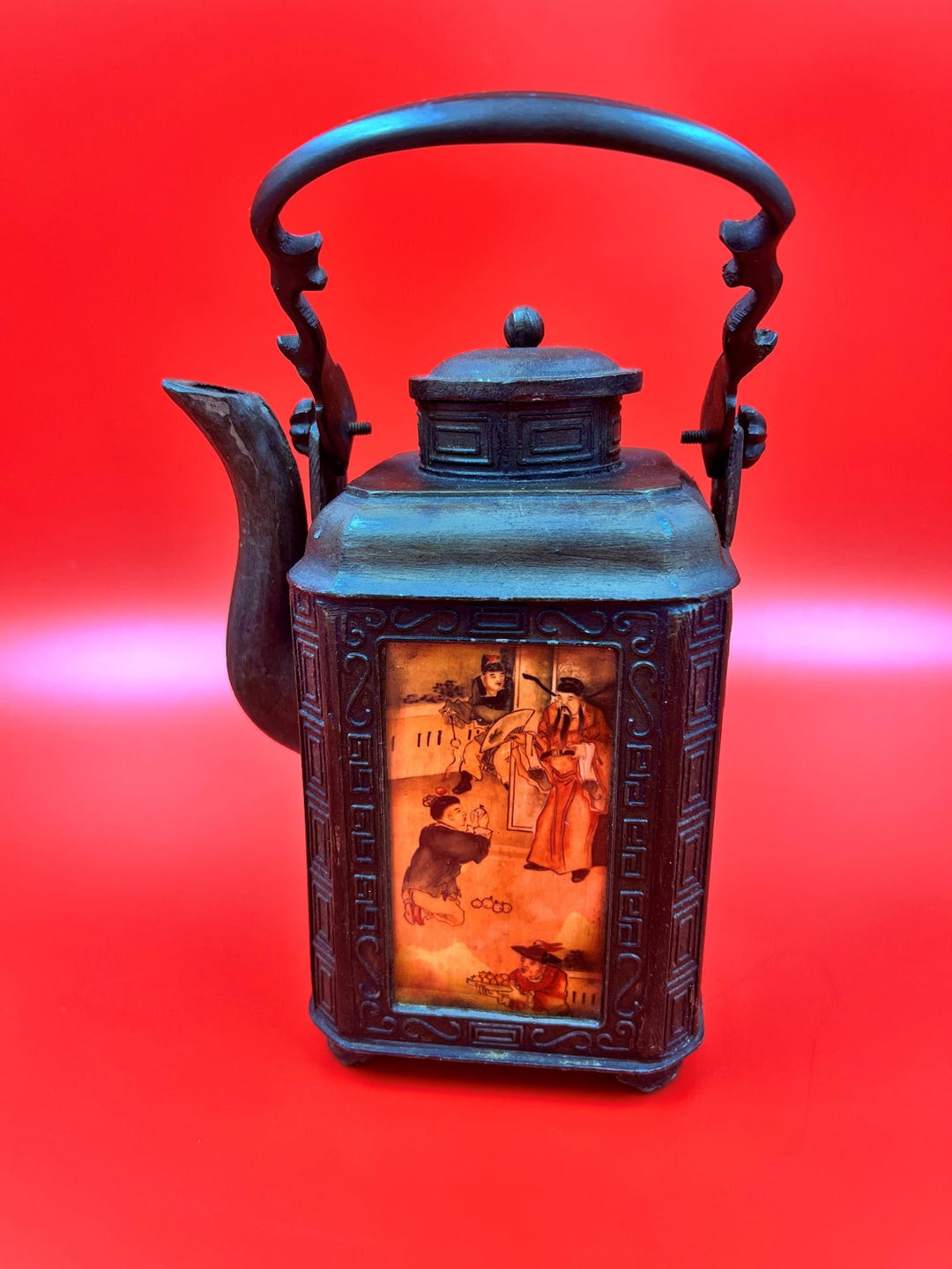Rare Find Antique Chinese Shantou Metal Teapot, Shantou Pewter Teapot ...