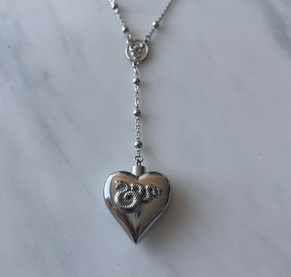 LDR Style Heart Necklace/rosary 3.0 Silver | Etsy
