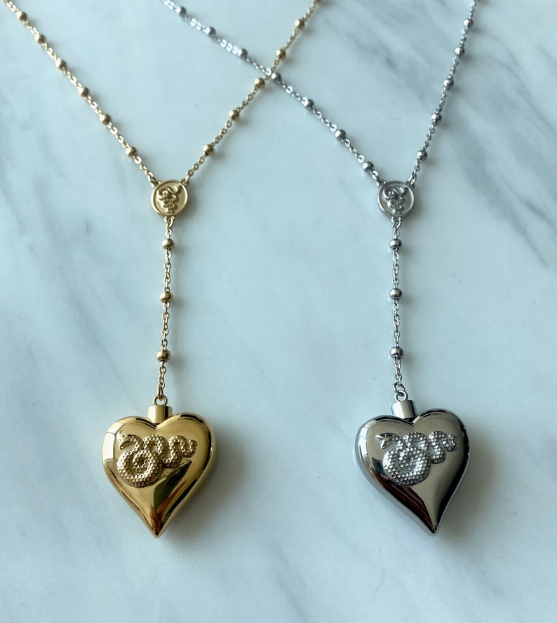 LDR Style Heart Necklace/rosary 3.0 Silver | Etsy