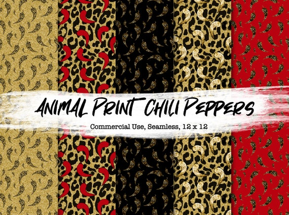 Chili Pepper Pattern Chilli Pepper Paper for COMMERCIAL USE - Etsy
