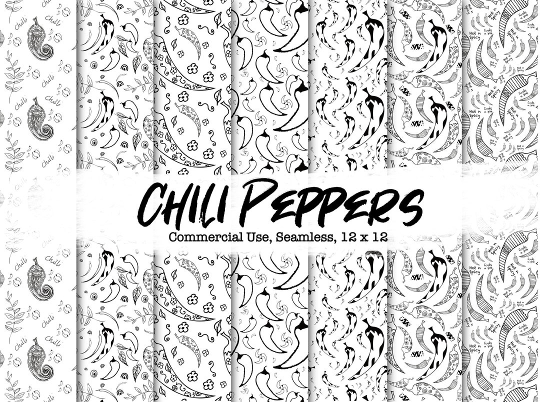 Chili Pepper Pattern, Hot Pepper Pattern for Surface Printing, Seamless ...