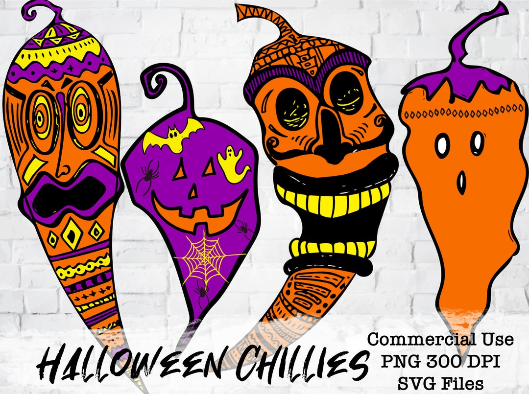 Halloween Chili Pepper Design for Printing - Etsy
