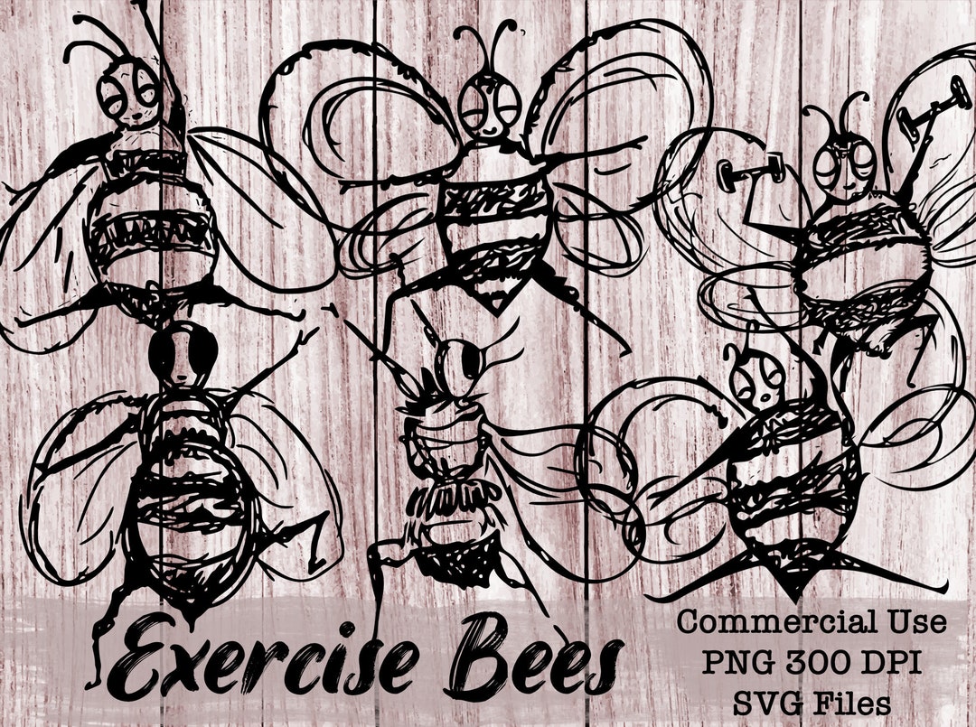 Exercise Bee SVG Bundle Bee SVG Cute Bee Digital Download - Etsy Hong Kong