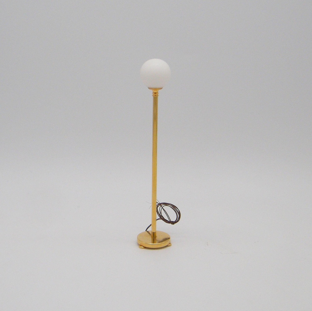 Dollhouse Miniature Brass Floor Lamp by Clare-bell Brass Works - Etsy