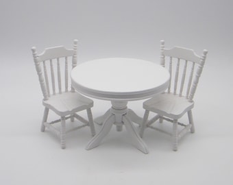 Miniature Table and Chair Set, White Gathering Table and Straight ...