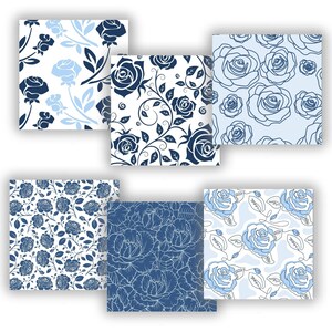 Digital Paper | Blue Roses | A4 Size | Instant Download | JPG Files ...