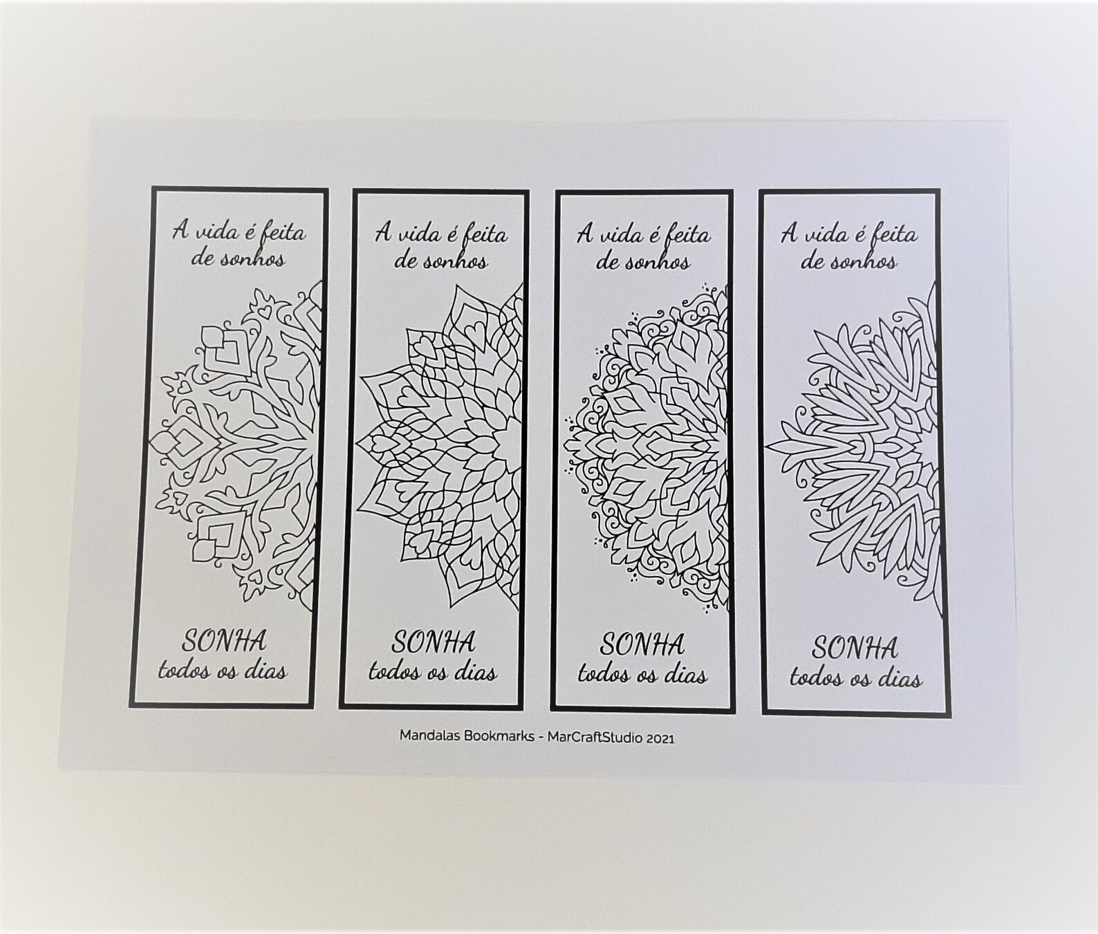 Printable Coloring Bookmarks | Mandala Patterns | JPG File | PDF File ...
