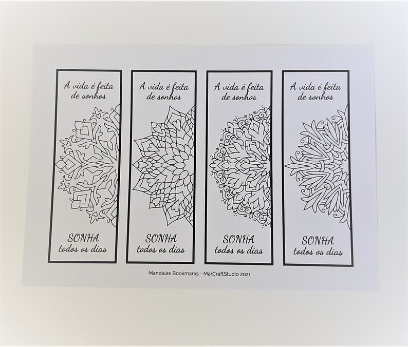 Printable Coloring Bookmarks | Mandala Patterns | JPG File | PDF File ...