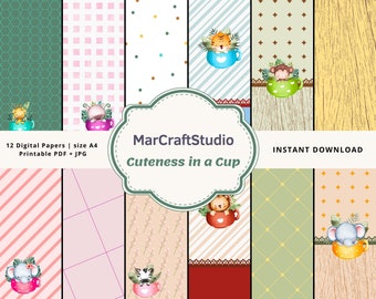 Puppy Dog Printable Papers Dog Digital Papers Cute Pug Dog - Etsy Canada