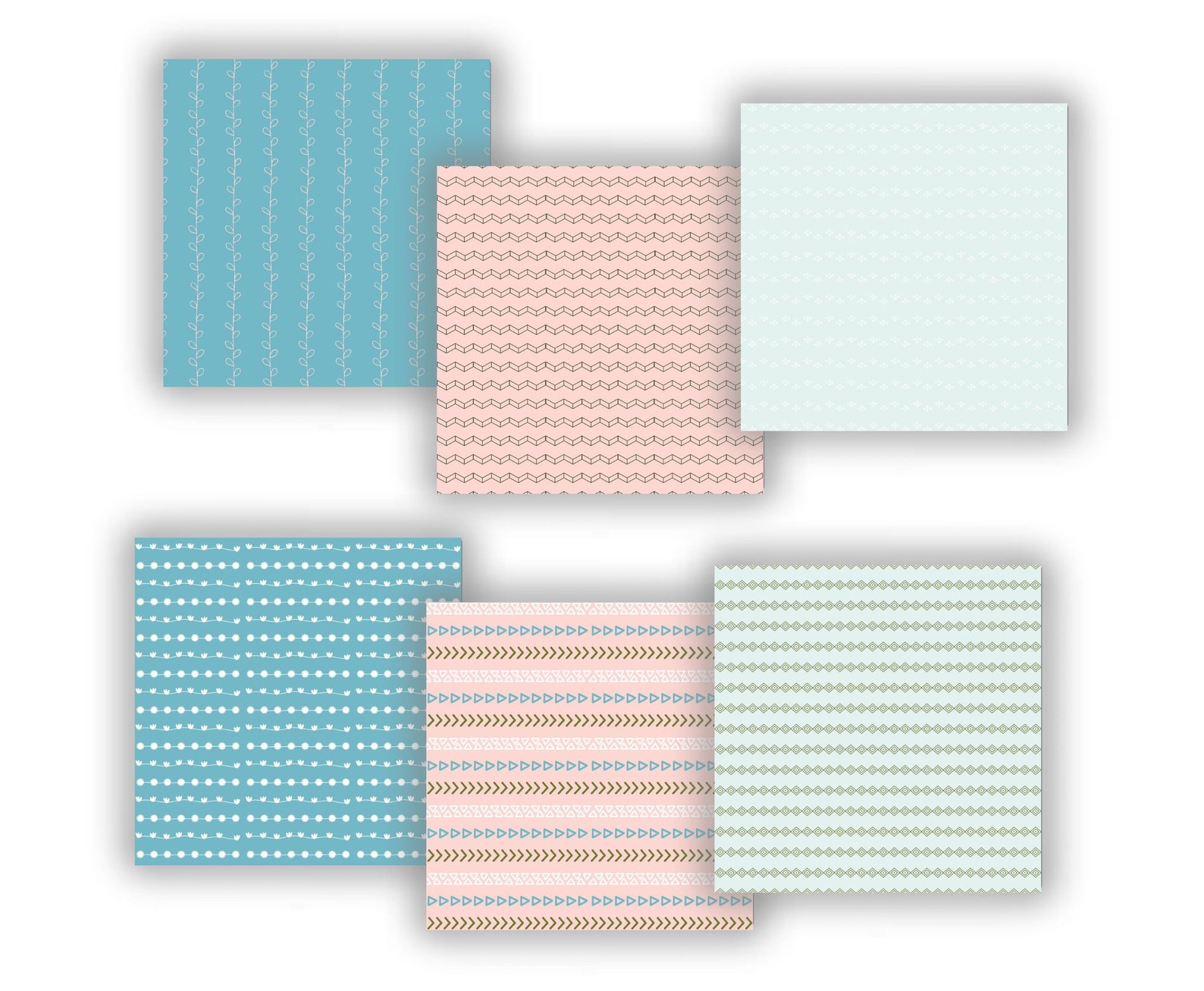 Digital Papers Pastel Borders A4 Size Instant Download JPG Files ...