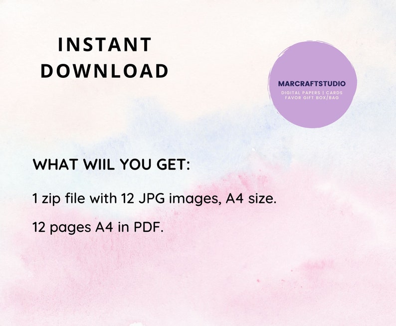 Digital Paper | Blue Roses | A4 Size | Instant Download | JPG Files ...