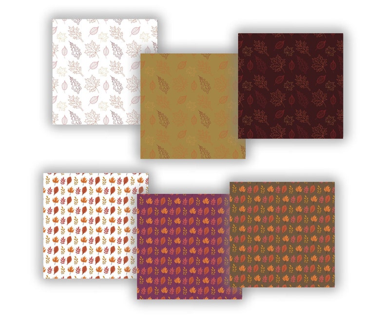 Digital Papers | Fall Leaves | A4 Size | Instant Download | 12 JPG ...