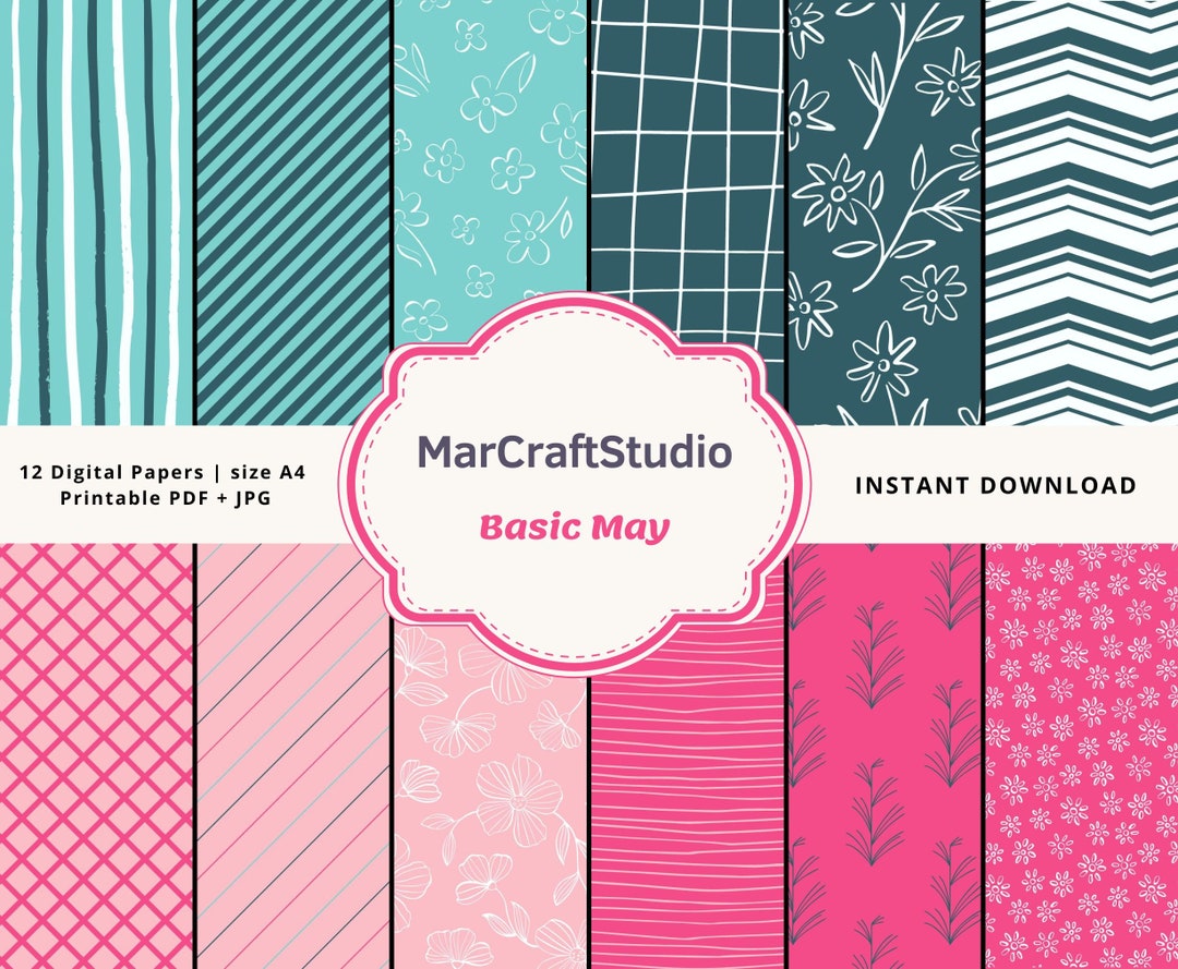 Digital Papers | Basic May | A4 Size | Instant Download | PG File ...