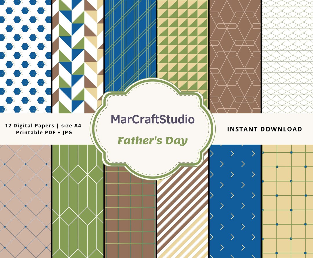 Digital Papers | Father's Day | A4 Size | Instant Download | JPG Files ...