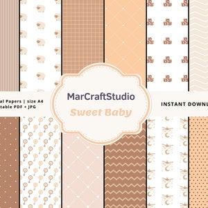 Digital Papers | Sweet Baby | A4 Size | Instant Download | JPG Files ...