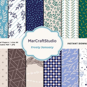 Digital Papers | Frosty January | A4 Size | Instant Download | JPG ...