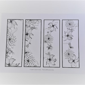 Printable Coloring Bookmarks | Floral Patterns | JPG File | PDF File ...