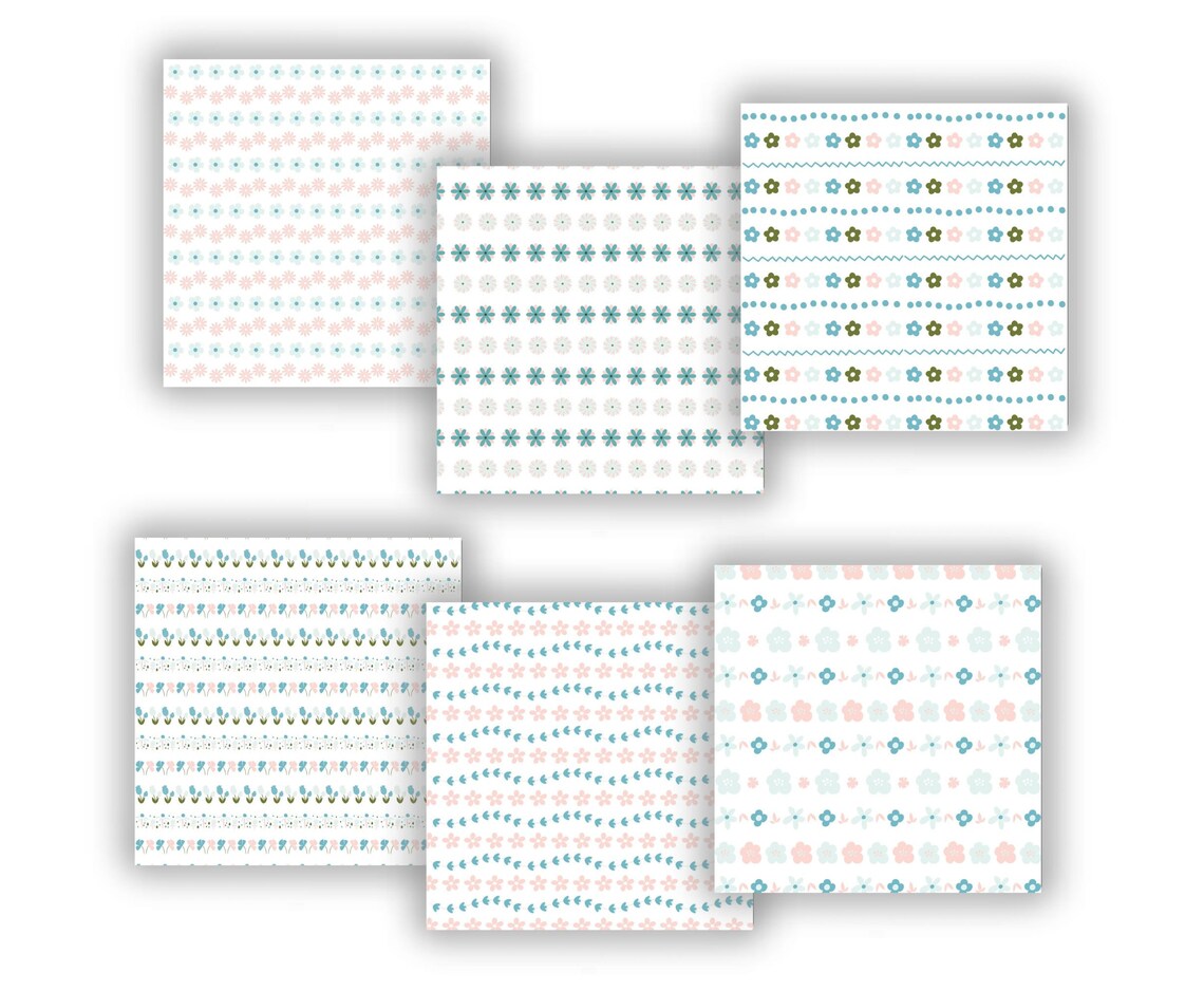 Digital Papers | Pastel Borders | A4 Size | Instant Download | JPG ...