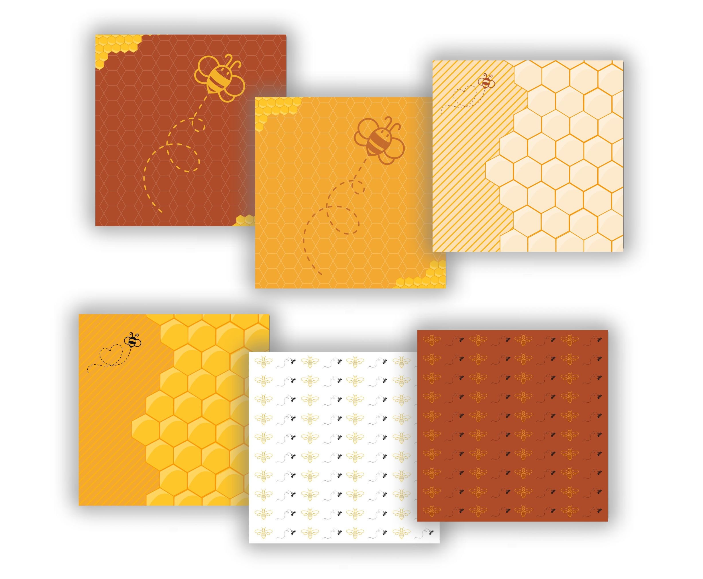 Digital Papers | Sweet Bees | A4 Size | Instant Download | 12 JPG Files ...