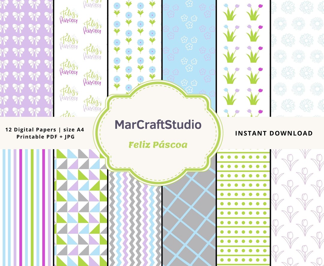 Digital Paper Happy Easter A4 Size Instant Download JPG Files Printable ...