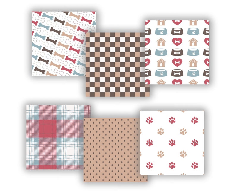 Digital Papers | Happy Dog | A4 Size | Instant Download | 12 JPG Files ...