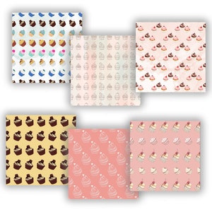 Digital Papers | Sweet Cupcakes | A4 Size | Instant Download | JPG ...