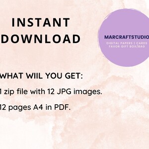 Digital Papers | Pastel Borders | A4 Size | Instant Download | JPG ...