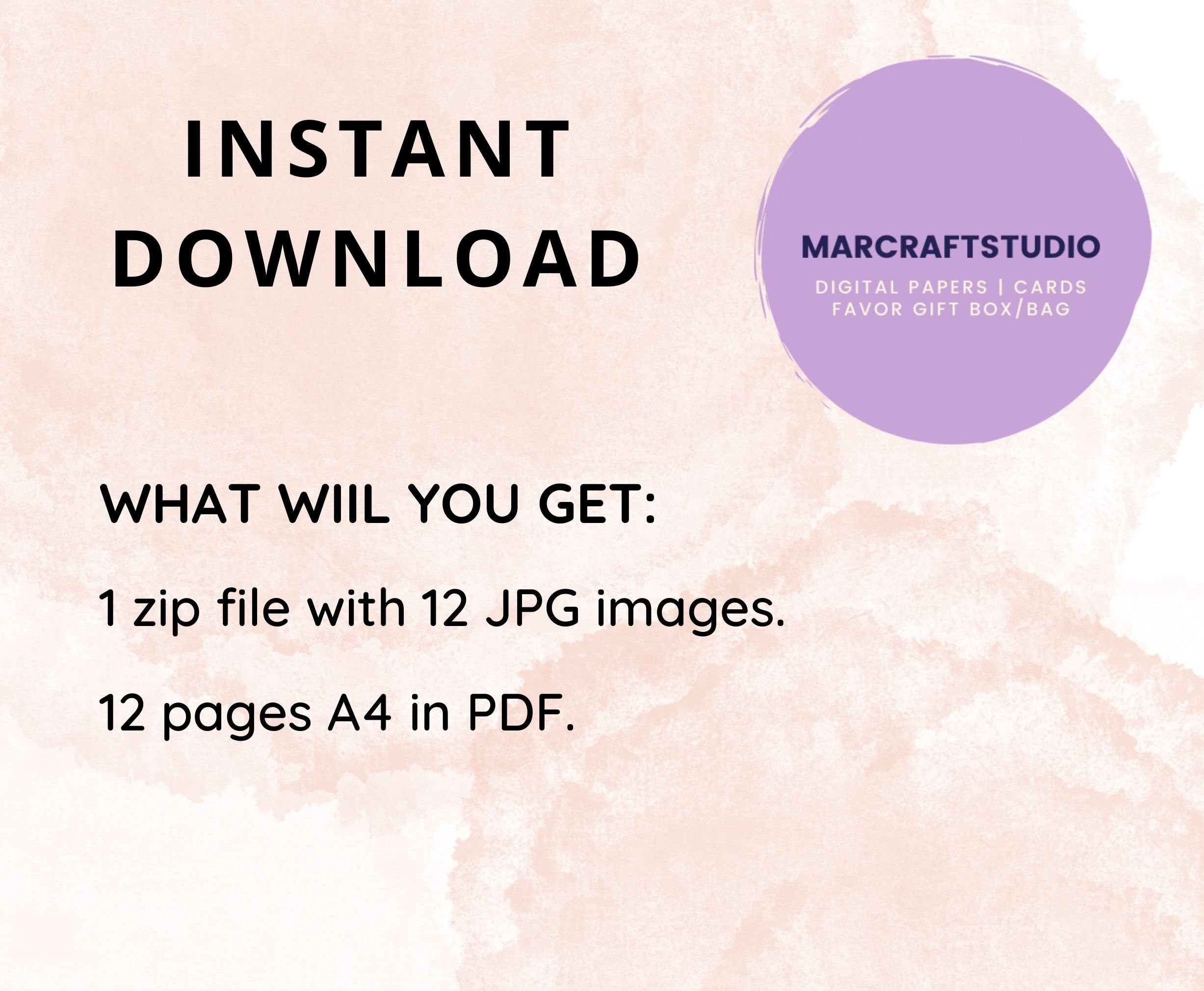 Digital Papers | March Leaves | A4 Size | Instant Download | JPG Files ...