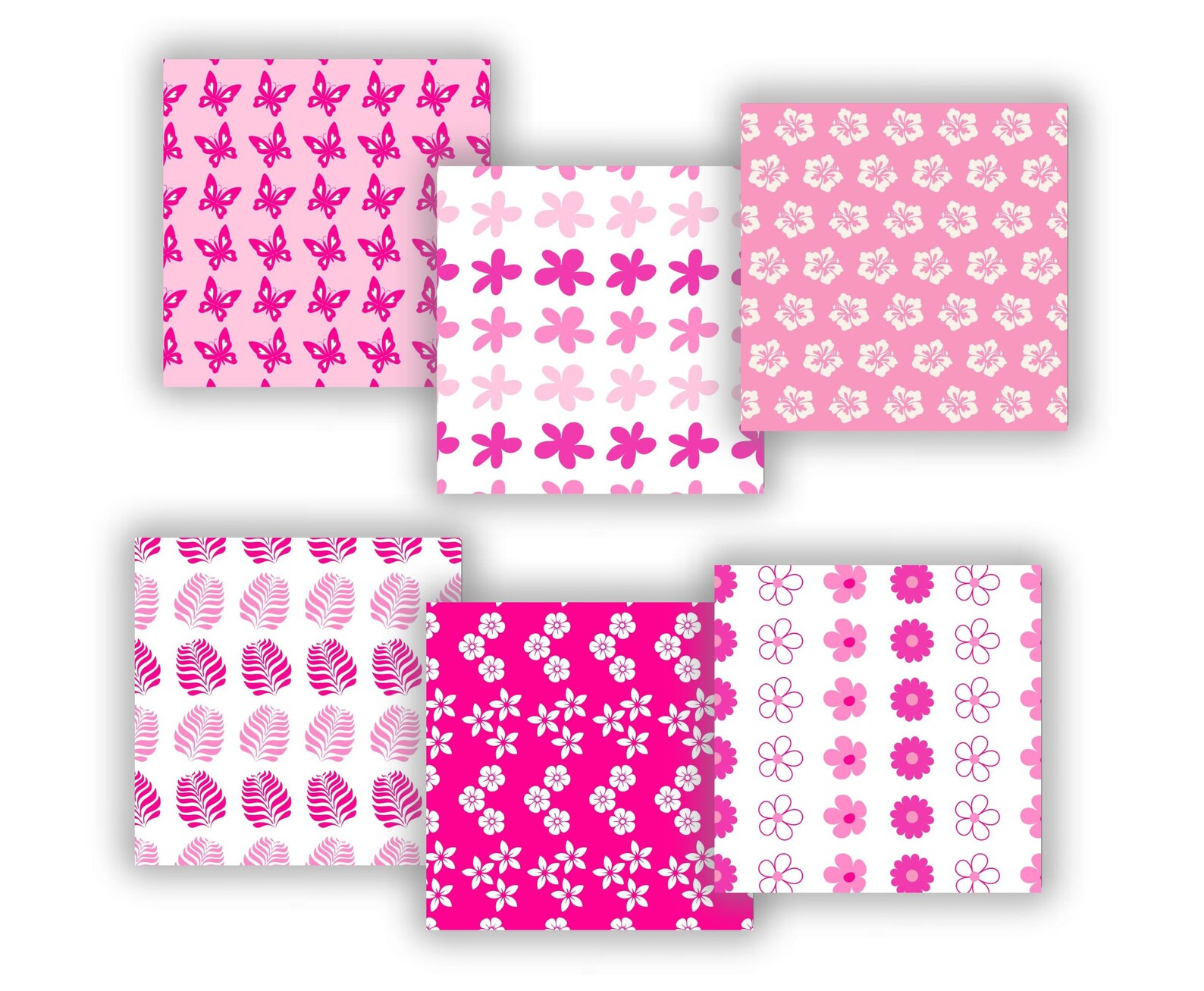 Digital Papers | Pink Flower Power | A4 Size | Instant Download | JPG ...