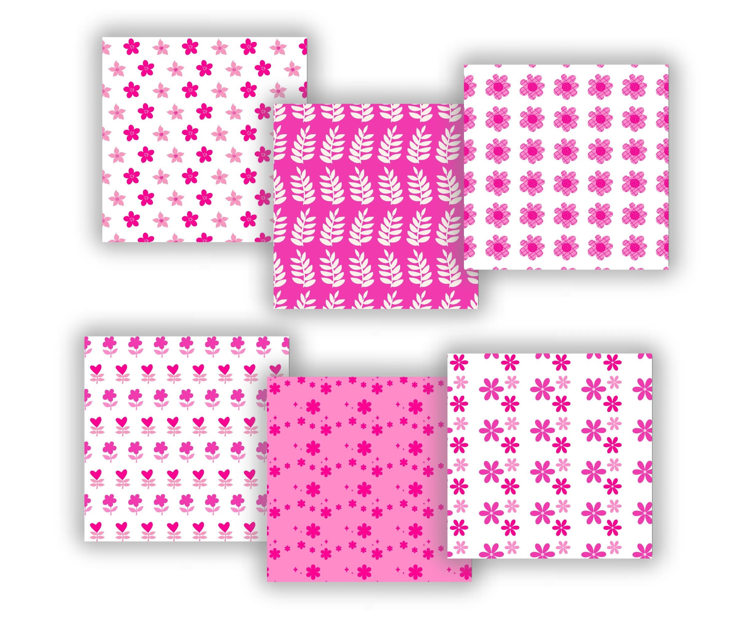 Digital Papers | Pink Flower Power | A4 Size | Instant Download | JPG ...