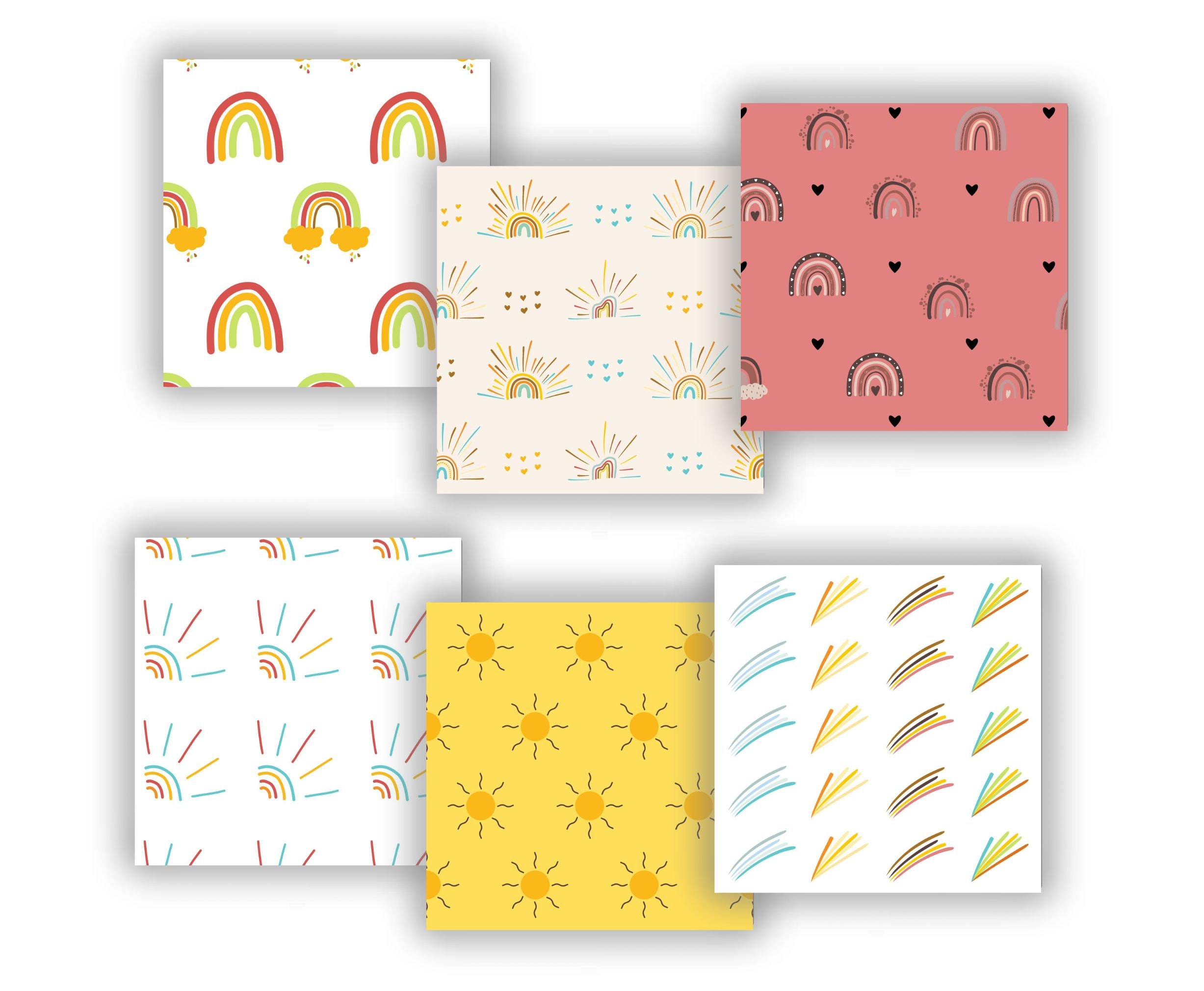 Digital Papers | Rainbow Days | A4 Size | Instant Download | 12 JPG ...