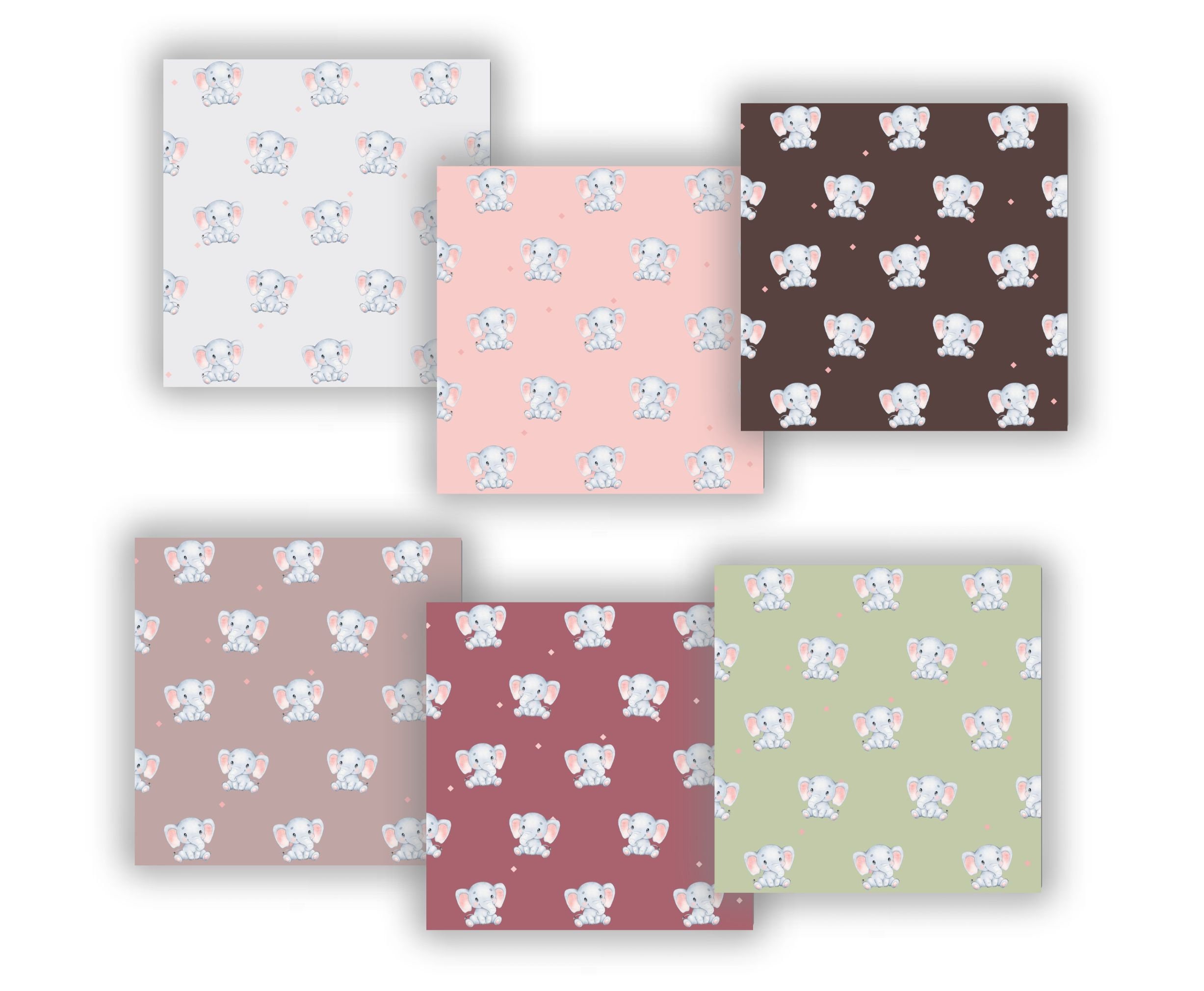 Digital Papers | Baby Elephant | A4 Size | Instant Download | 12 JPG ...