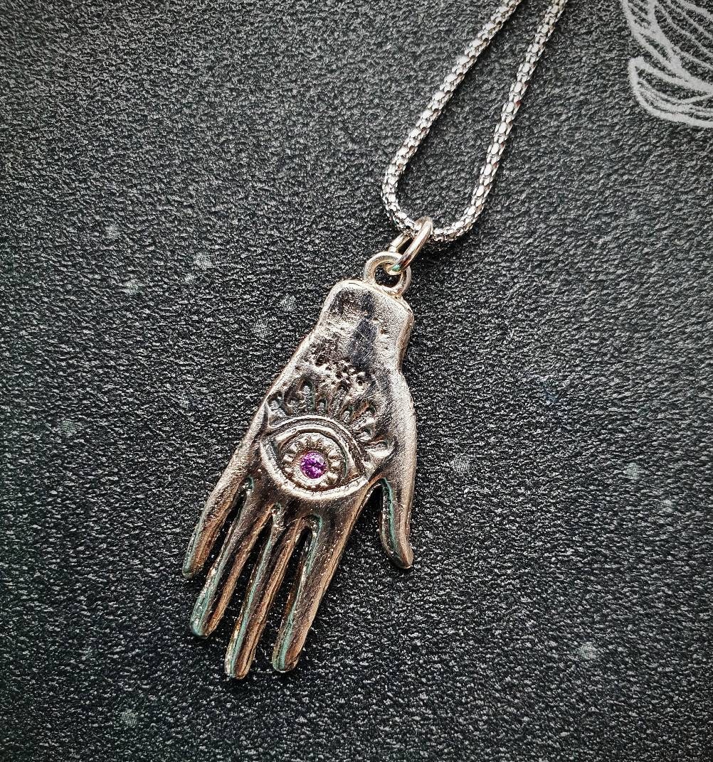 Palmistry Hand pendant necklace