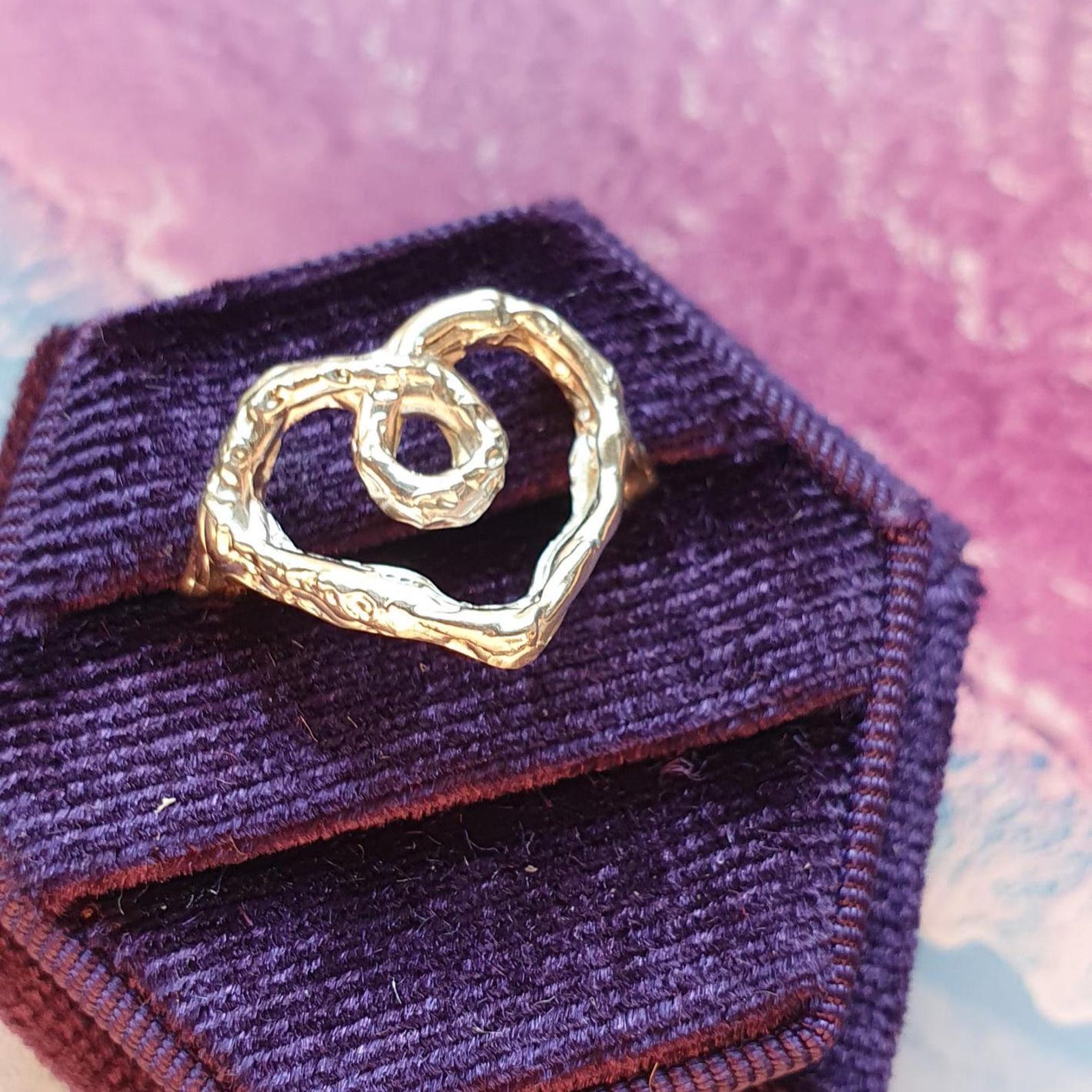 Solid Silver Melted Ring, Molten Ring, Heart Ring, Flower Ring ...