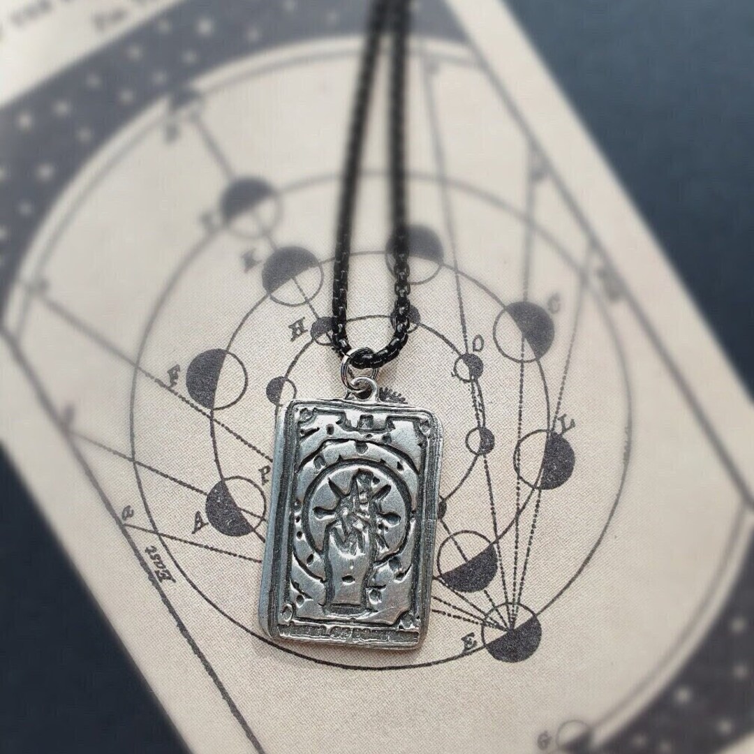 Tarot Pendant, Amulet Necklace, Wheel of Fortune Pendant, Unique Gift ...
